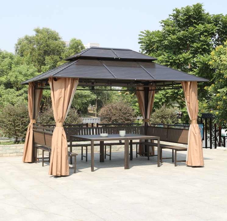3*4m Iron Gazebo with Seat and Table from China manufacturer - Sunny ...